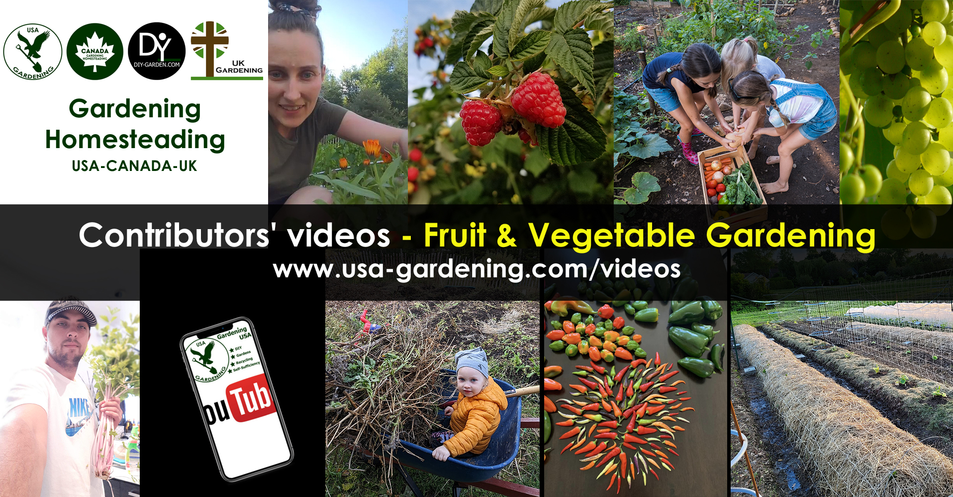 Fruit and Vegetable Garden - Videos of Gardening Homesteading USA Canada UK